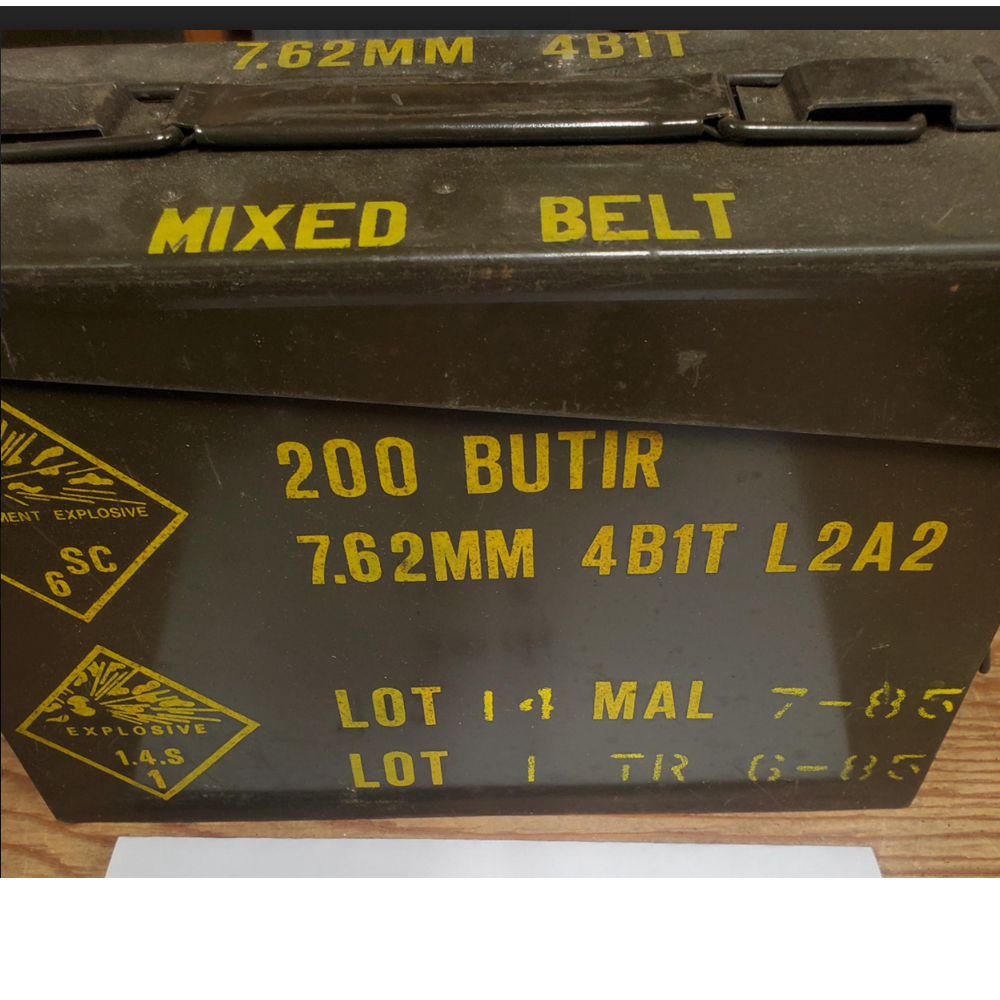 7.62 Belt Ammunition - Metal Can of 200 - Includes Ammo - Sealed ...