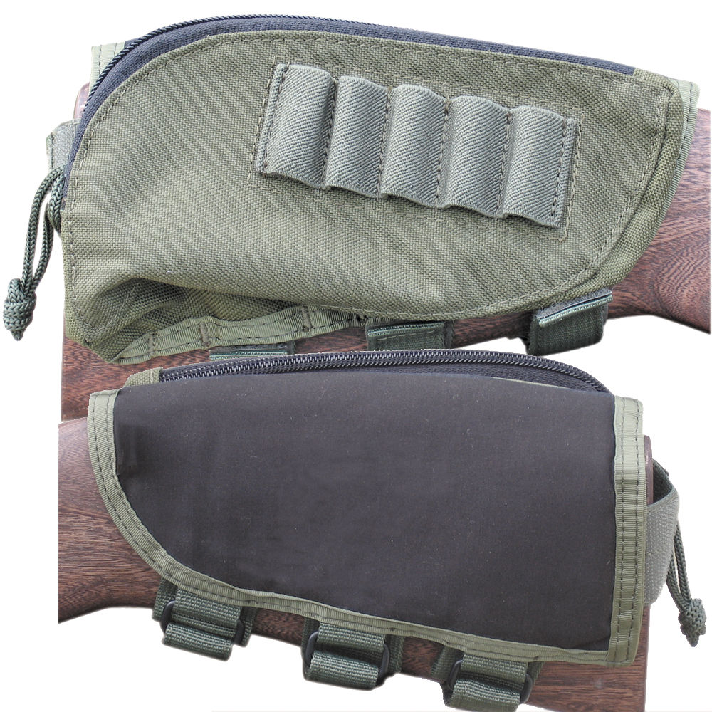 Buttstock Ammo Pouch with Cartridge Loops and Cheek Piece - Olive Drab ...