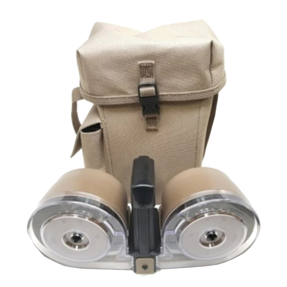 AR-15 100rd Drum Magazine Tan with Clear Cover - RWB