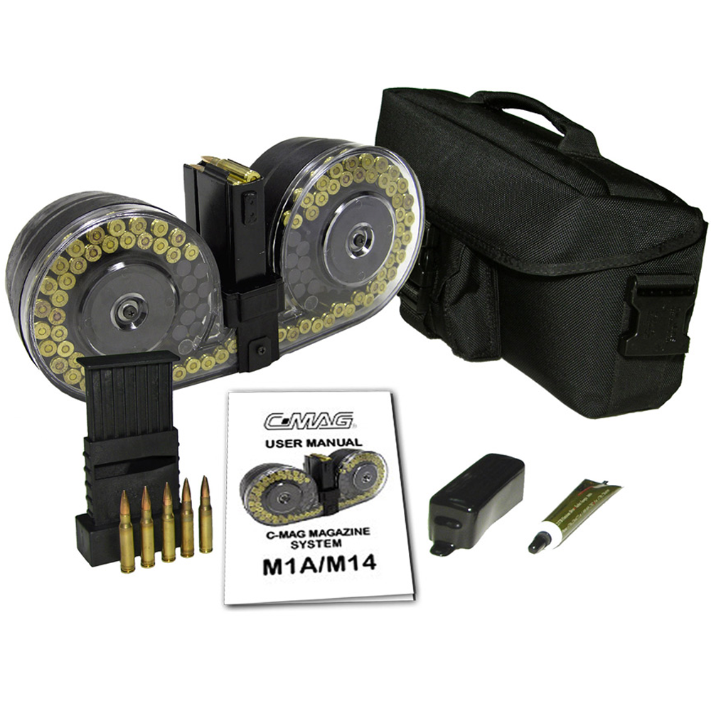Beta 100 Round C-MAG System M1A M14 - Clear with Black Pouch available ...