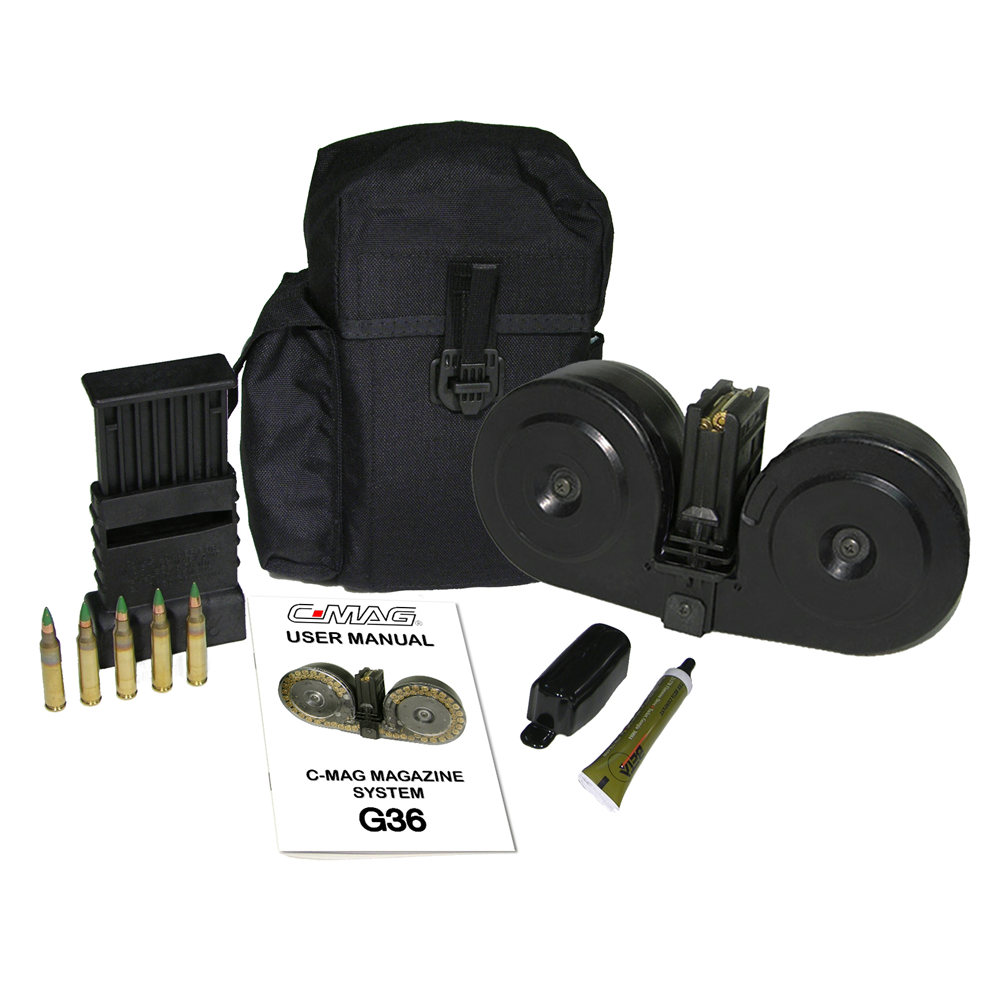 Beta 100 Round C-MAG System HK G36 - Black with Black Pouch available ...
