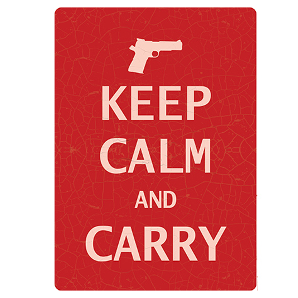 Keep Calm and Carry Sign - 12x17 Tin Warning Sign - Rivers Edge ...