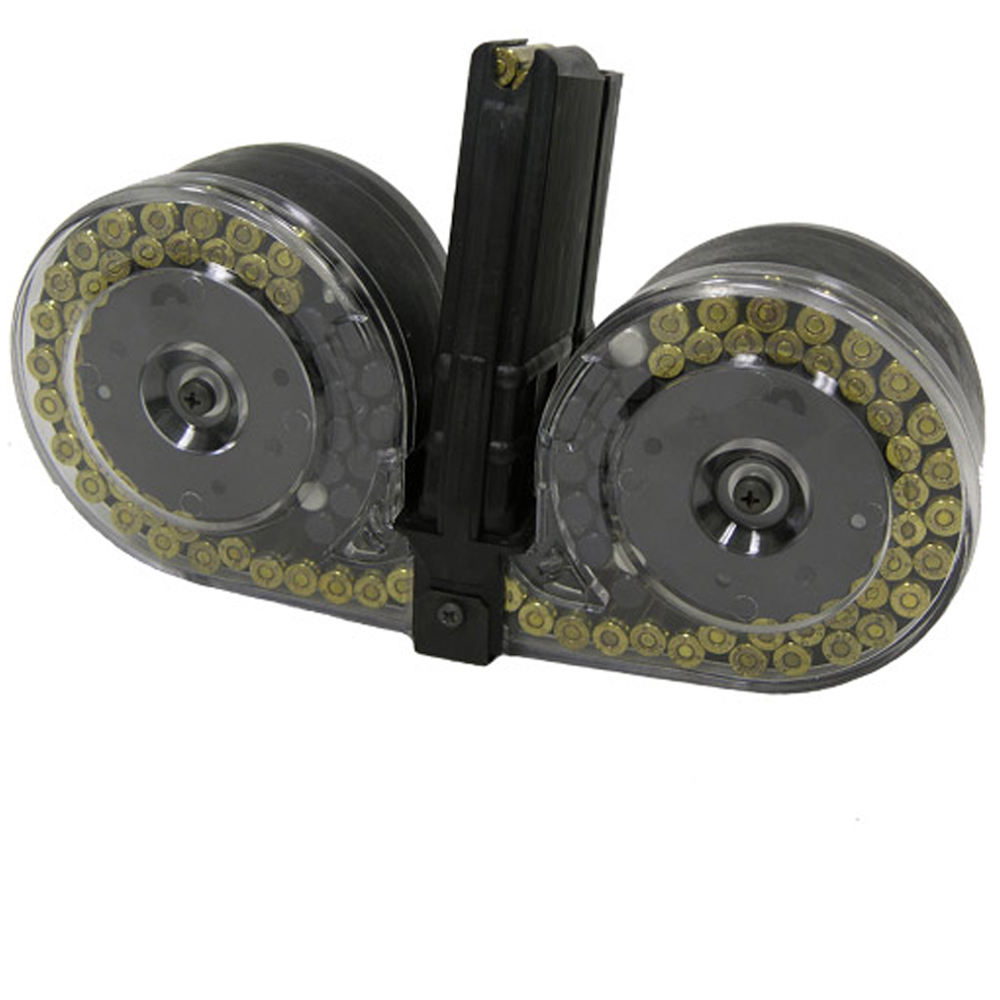 STANAG C-MAG Beta 100 Round Magazine Drum System - Clear Cover