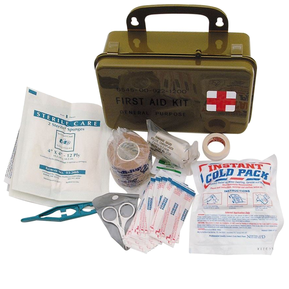 Military First Aid Kit in Olive Drab Waterproof Box - Elite First Aid ...
