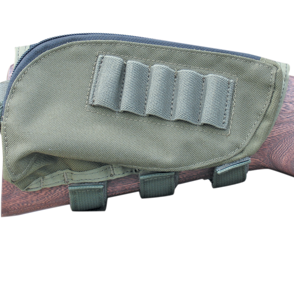 Buttstock Ammo Pouch with Cartridge Loops and Cheek Piece - Olive Drab ...