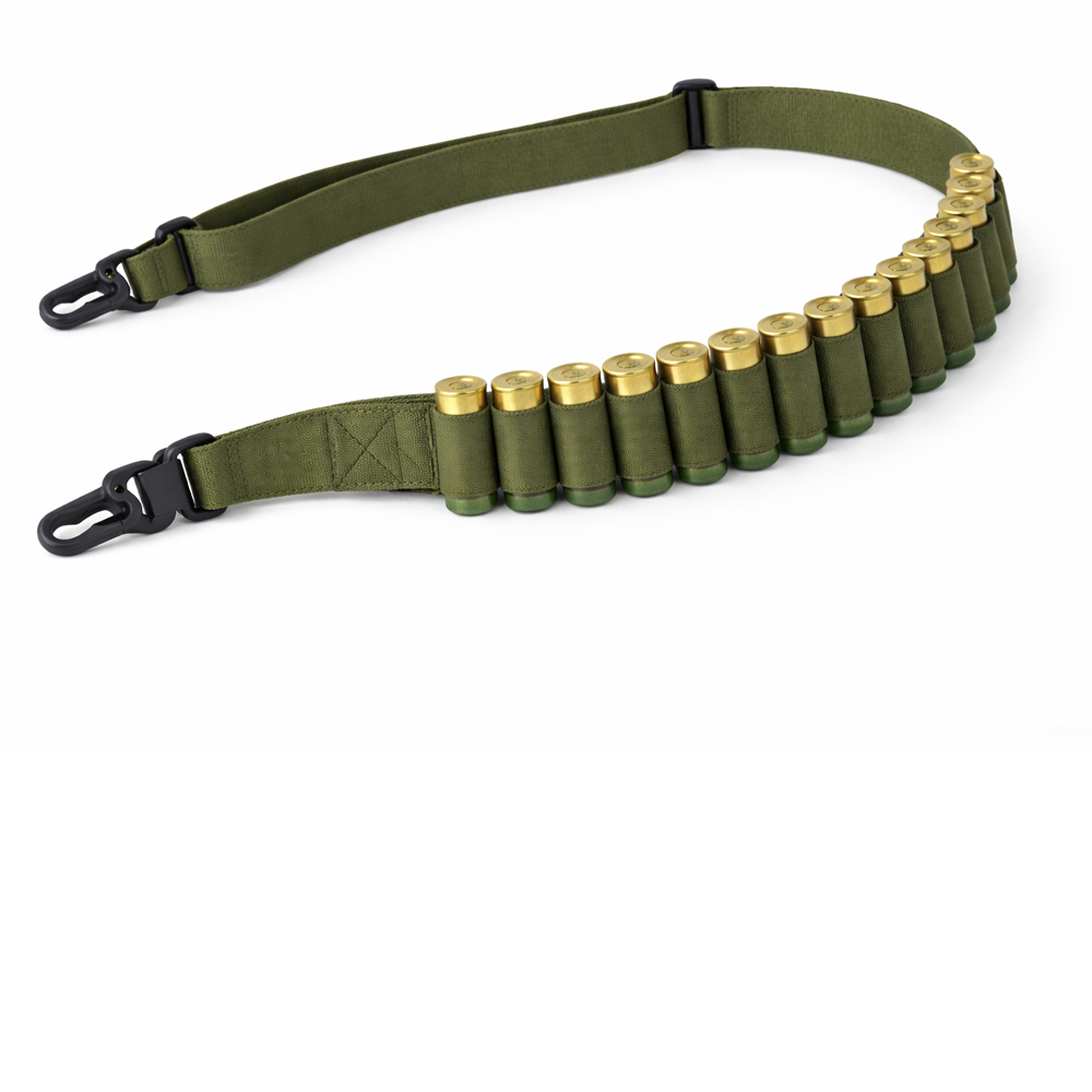Shotgun Ammo Sling with Hook Clips - Holds 15 Rounds - OD Green ...
