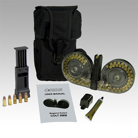 Colt 9mm AR-15 C-Mag Magazine 100 Round Clear Drum with Black Pouch ...