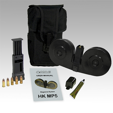 Beta 100 Round C-MAG System HK MP5 - Black with Black Pouch ...