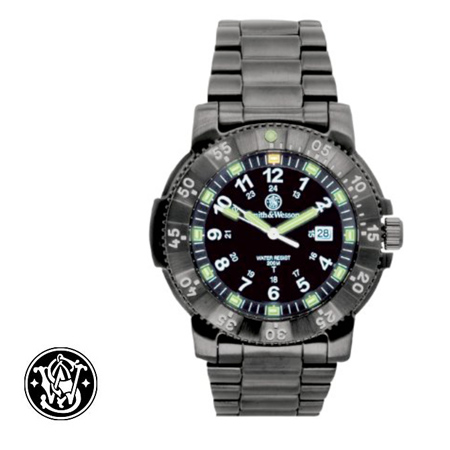 **Smith & Wesson Magnum Tritium H3 Watch Gunmetal StainlessSteel Strap ...
