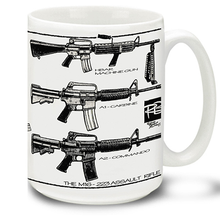 **M-16 AR15 Weapons of the World Coffee Cup Mug: galatiinternational.com