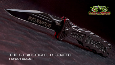 **Stratofighter Covert Spear Point Knife - Dark Ops Knives ...
