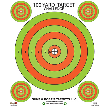 **100 Yard Challenge 1 Up Scoring Game Target - 10 Pack - GunsandRosas ...