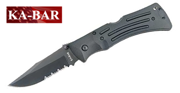 Ka-Bar MULE Serrated Edge Knife - Black - Folder - Kabar Knives ...