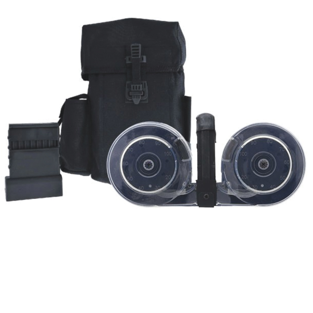 AR-15 100rd Drum Magazine with Clear Cover - RWB