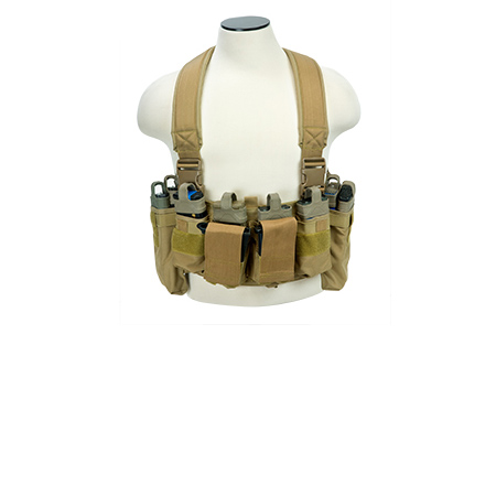 **Ultimate Chest Rig with AR Rifle Magazine Pouches - Tan - NcSTAR ...
