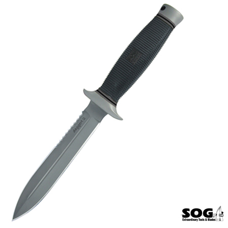 **Daggert 2 Knife - Satin Polished Fixed Blade Kydex Sheath-SOG Knives ...