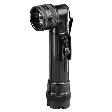 **Angled Head Army Flashlight with Belt Clip - Black - US Military ...